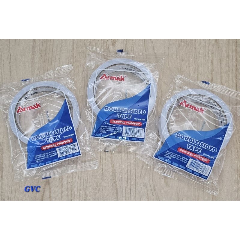 ARMAK Double Sided Tape. 12mm ( 1/2 in. ), 18mm ( 3/4 in. ), 24mm (1 in ...