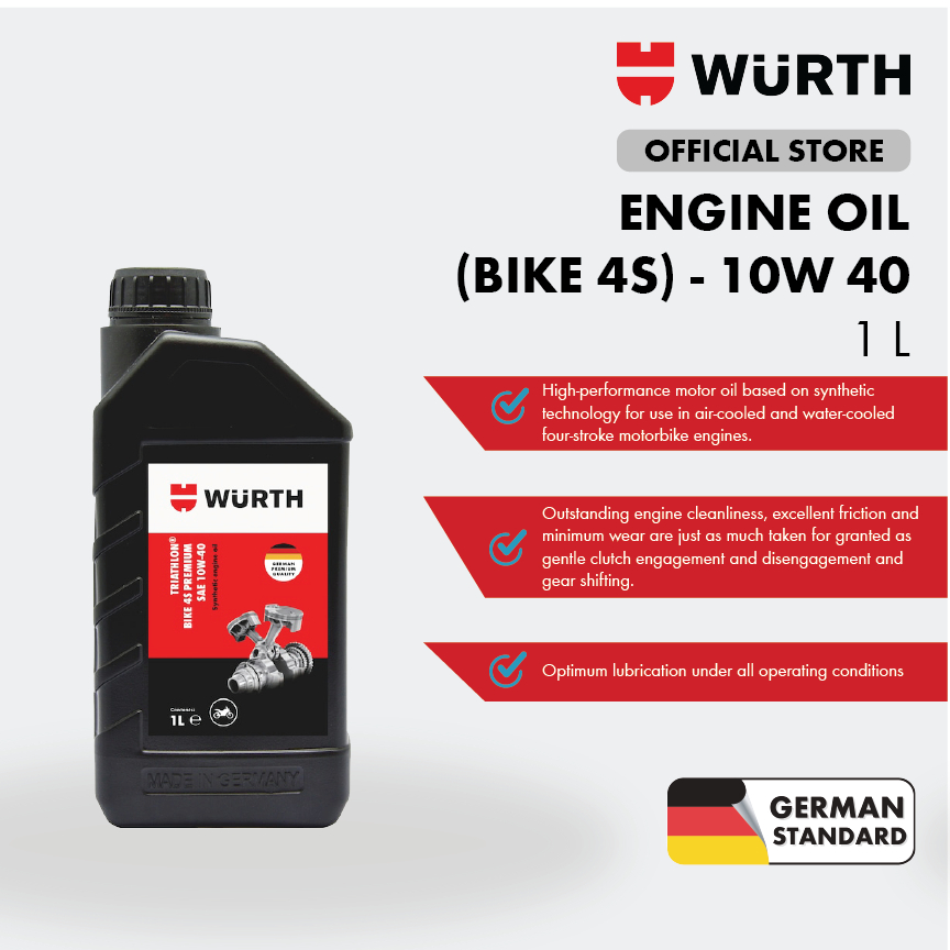 Wurth Premium Engine Oil Triathlon® Bike 4S Premium 10W-40(API SM ...