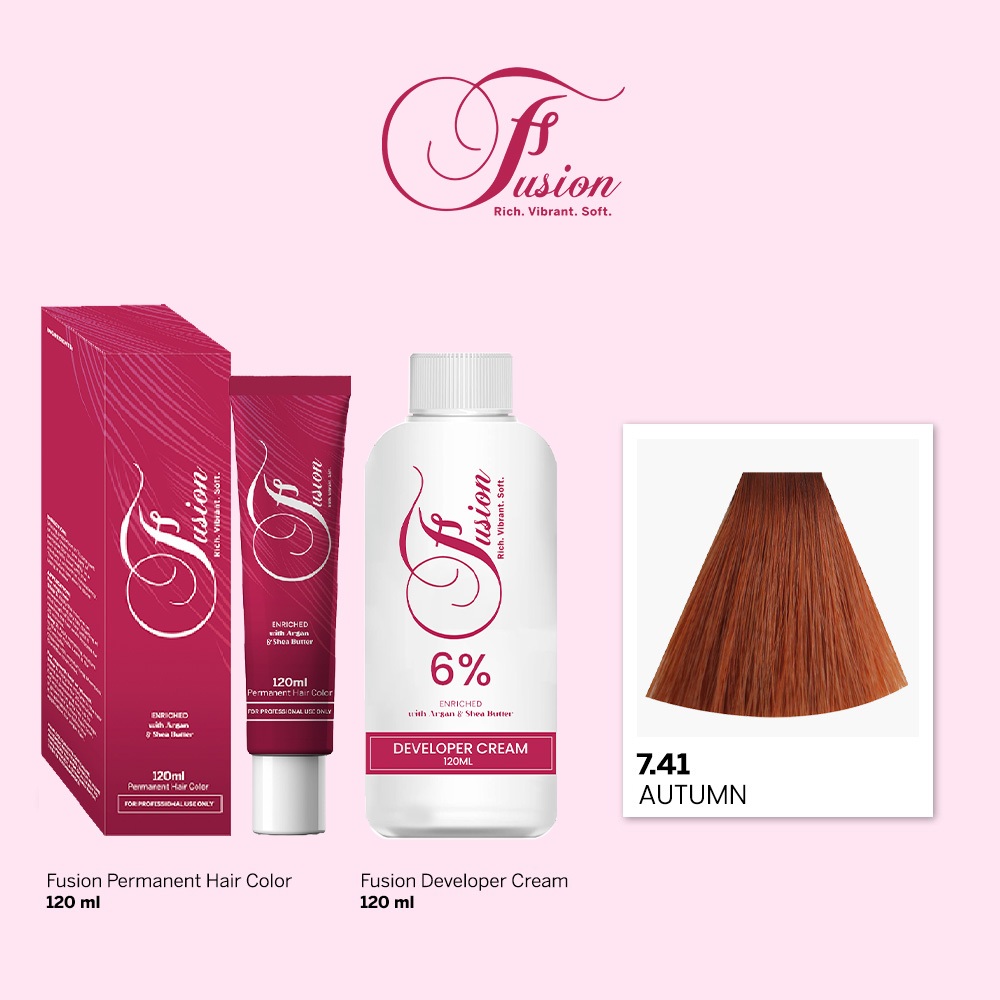 FUSION HAIR COLOR 7.41 AUTUMN COLORING SET | Shopee Philippines