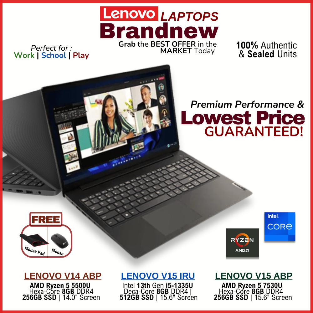 Brandnew Lenovo Laptop | Core i5 -1335U 13th Gen | Ryzen 5 5500U / 7530U | For Gaming ,Work ...
