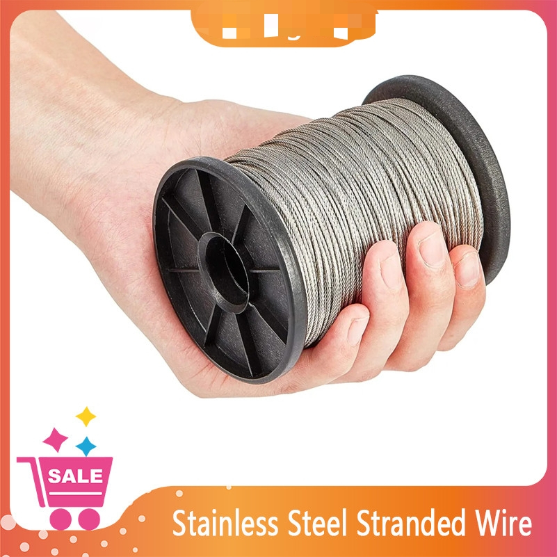 100 Meters 0.8-2mm 304 Stainless Steel Cable line Stranded wire Bare ...