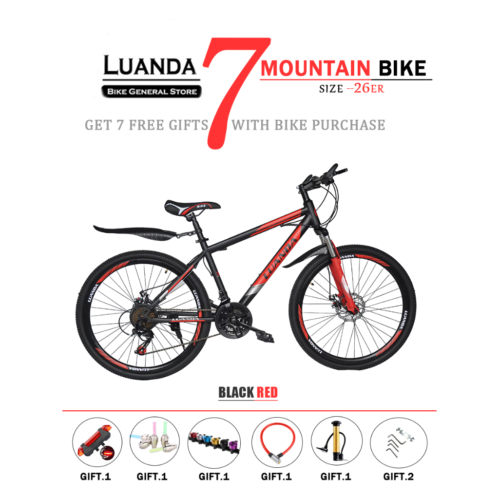 LUANDA Mountain Bike 26" Positioning Gear Alloy Wheels 21 Speed Safety ...
