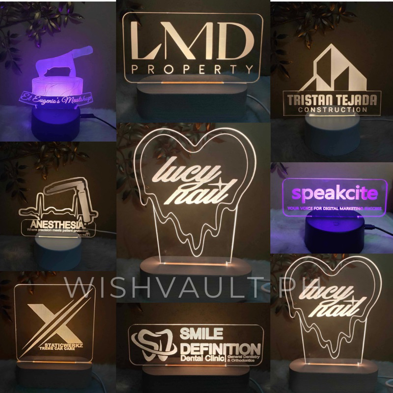 CUSTOMIZED/PERSONALIZED LOGO FOR COMPANY/STORE/EVENT 3D ACRYLIC LED ...