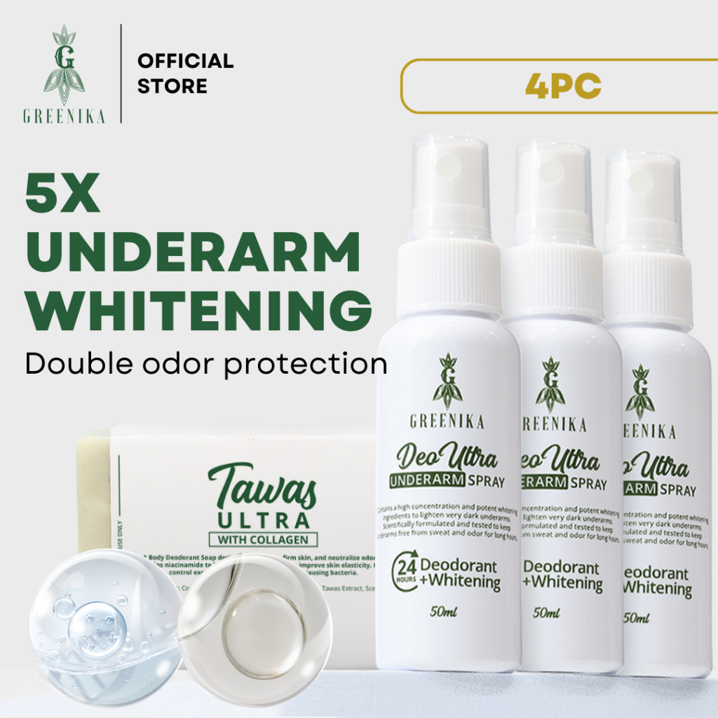 [ 3 BOTTLES DEOULTRA UNDERARM SPRAY ] Greenika 5X Underarm Whitening ...