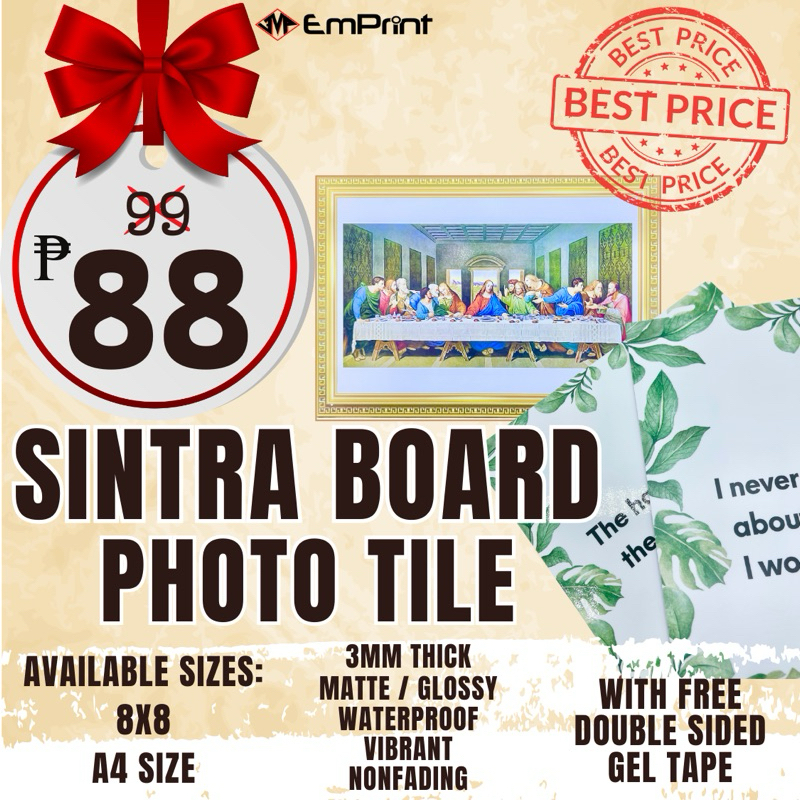 SINTRA BOARD PHOTOTILE (you layout,we print) 3MM THICK, VIBRANT PRINT ...