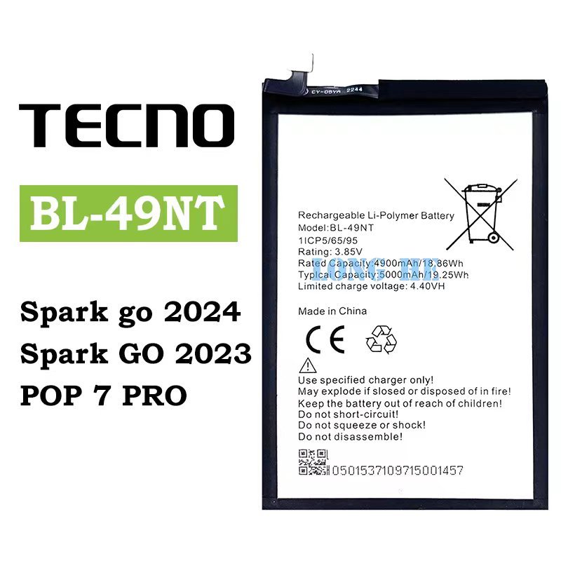 Tecno spark go 2023 / Spark GO 2024 /POP 7 PRO Battery | Shopee Philippines