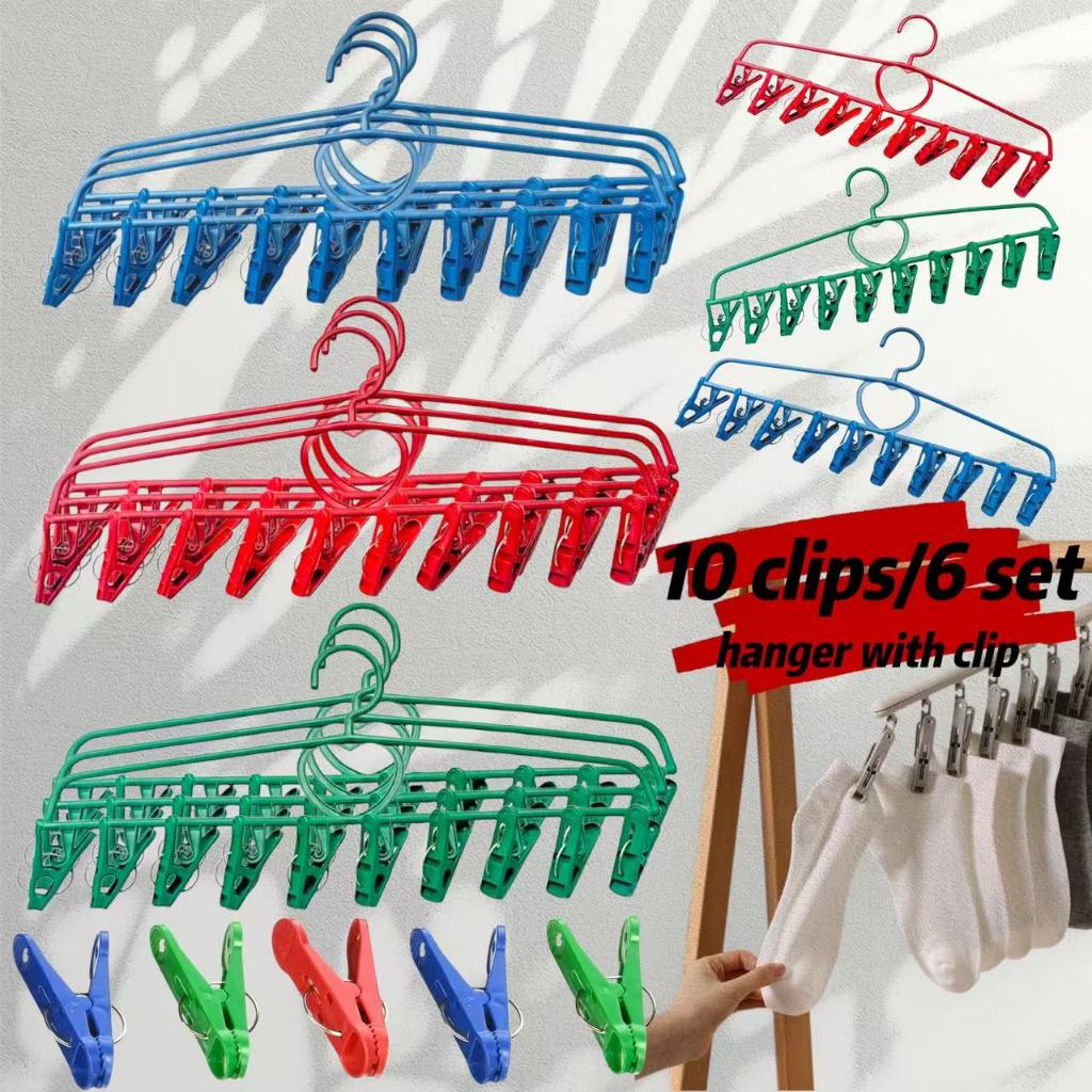10clips plastic hanger with sipitan hanger for adult clothes children ...