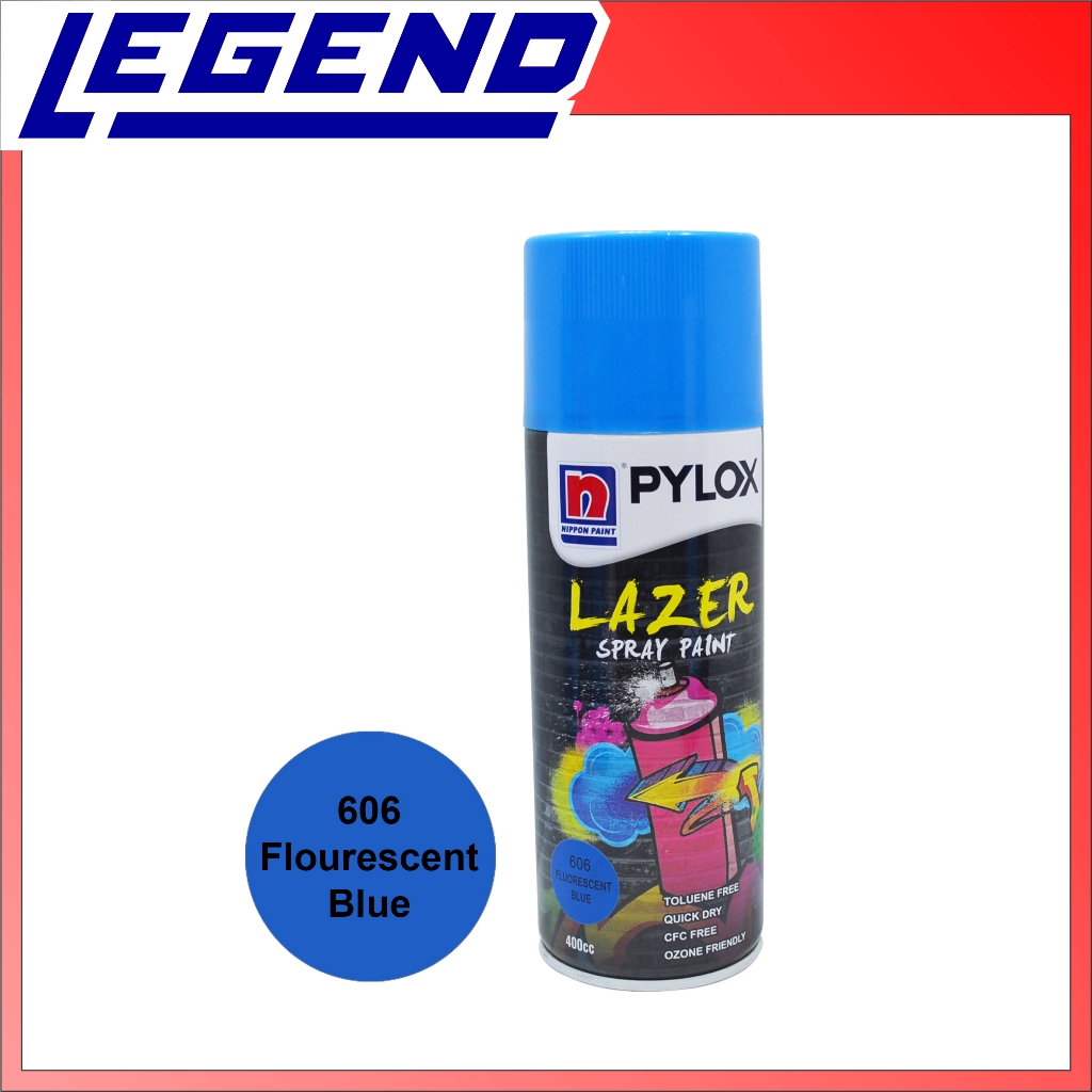 Nippon Pylox Lazer Spray Paint Fluorescent Blue 400c.c (606) | Shopee ...