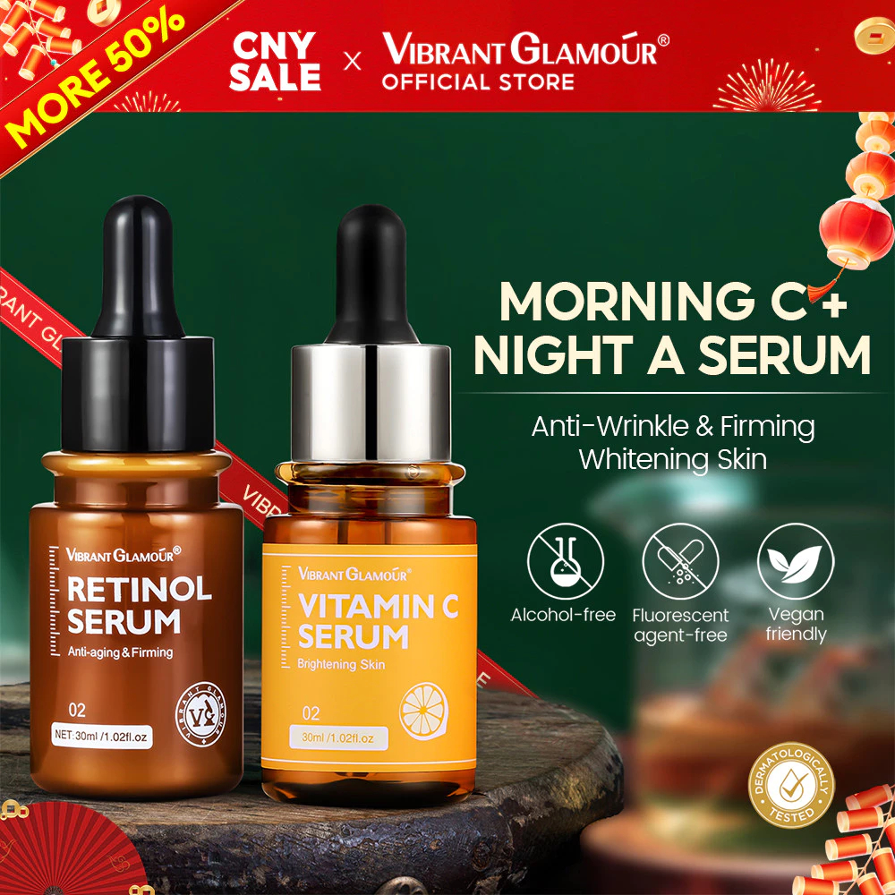 VIBRANT GLAMOUR Naturals Retinol Serum + Vitamin C Face Serum Set ...