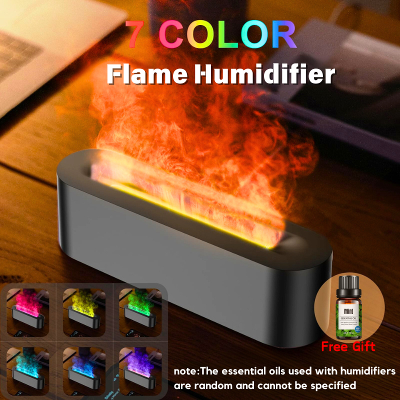 Simulation Flame Diffuser for Home Desktop Colorful Flame Humidifier ...