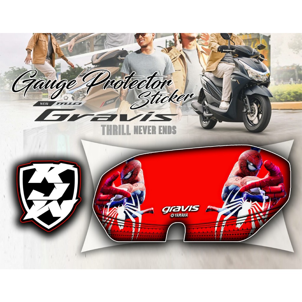 Mio Gravis V2 Gauge Protector Sticker Spiderman Design | Shopee Philippines