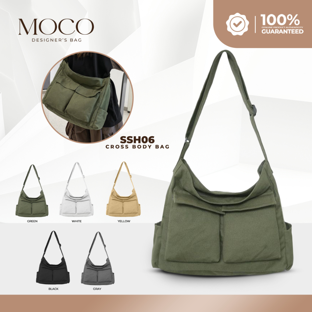 Moco Bags Canvas Shoulder Bag For Women Men Large Capacity Waterproof Unisex Messenger Bags ...