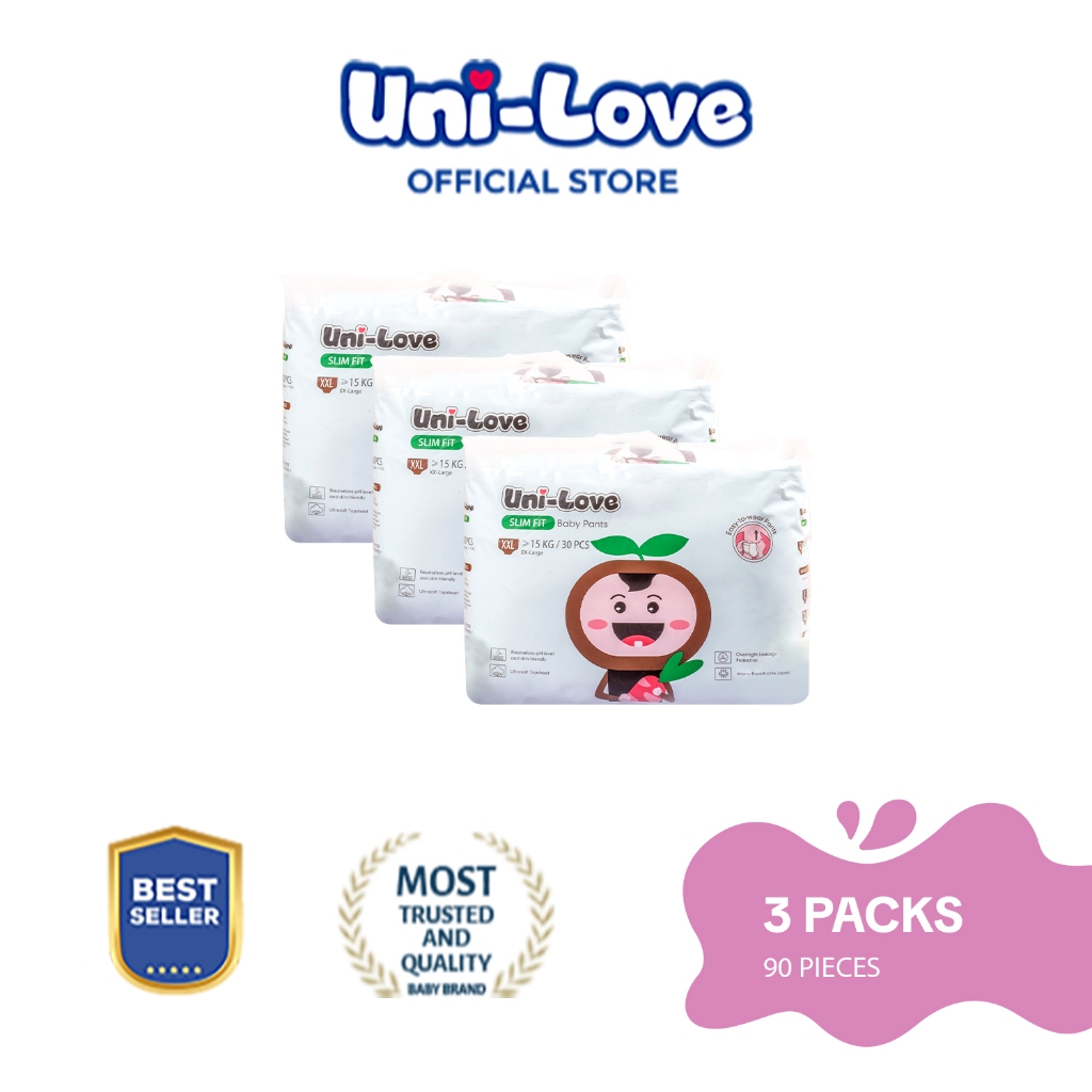 UniLove Slim Fit Baby Pants 30's (XX-Large) x3 | Shopee Philippines