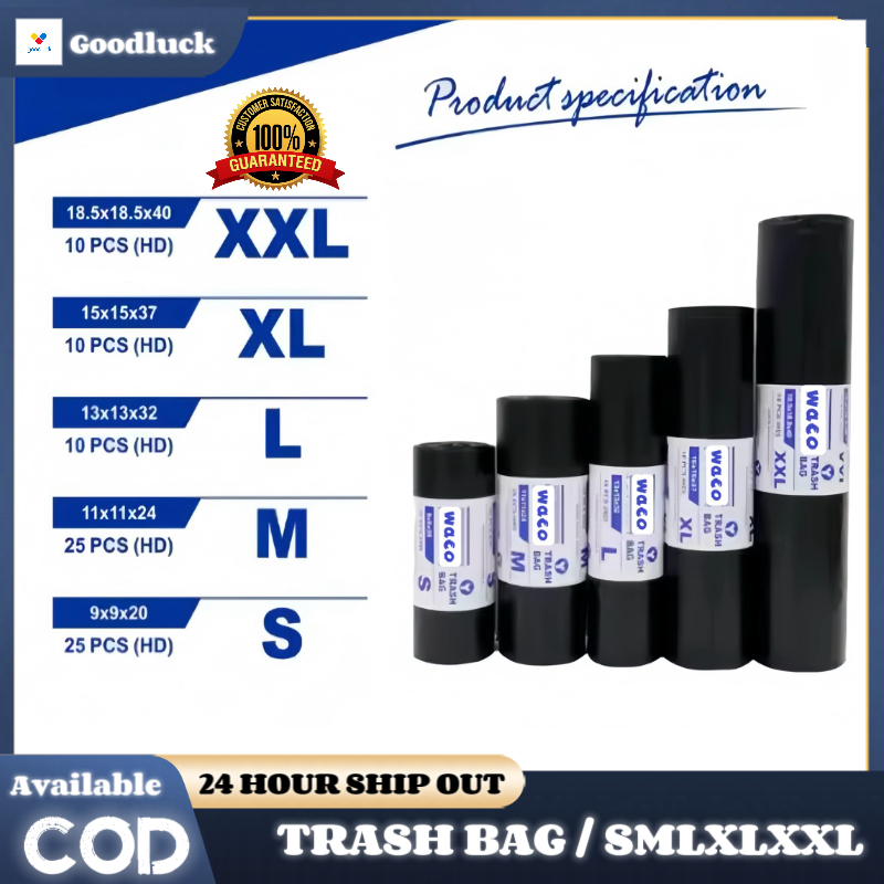Sds Trash Bag Garbage Bag Black (Small/Medium/Large/XL/XXL) Thickened ...