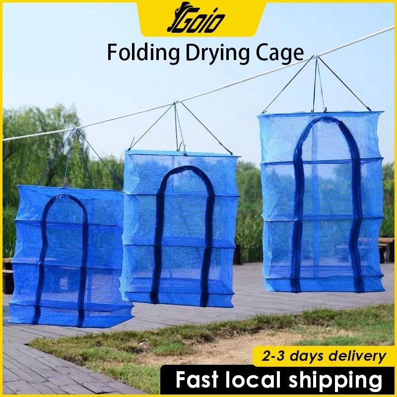 Foldable Multi Layer Drying Net Fishing Net with Zippers Dryer Mesh ...