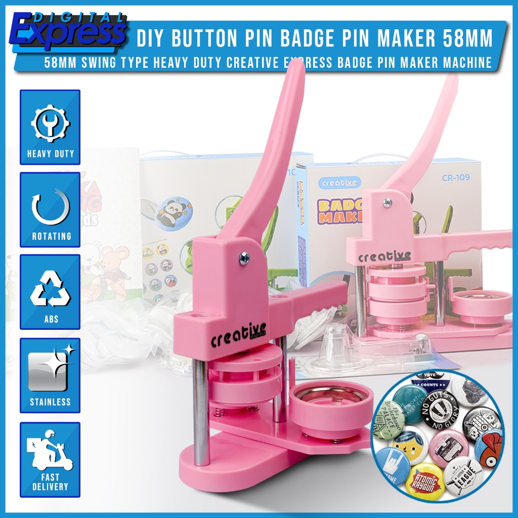 Creative Button Pin Maker Rotating Base Plate 58mm Button Pin Machine ...