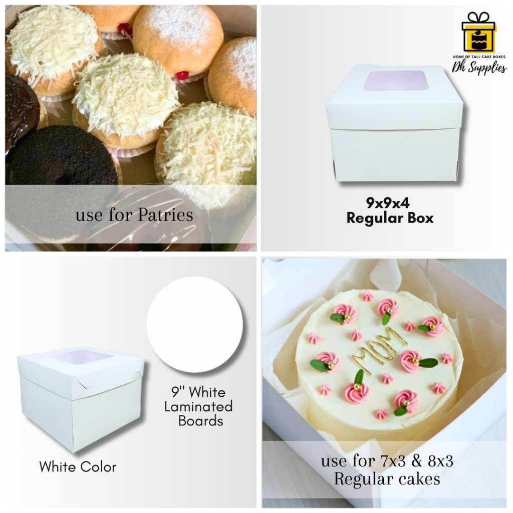 9x9x4 Cake box/ Pastry Box (5pcs/10pcs ) | Shopee Philippines
