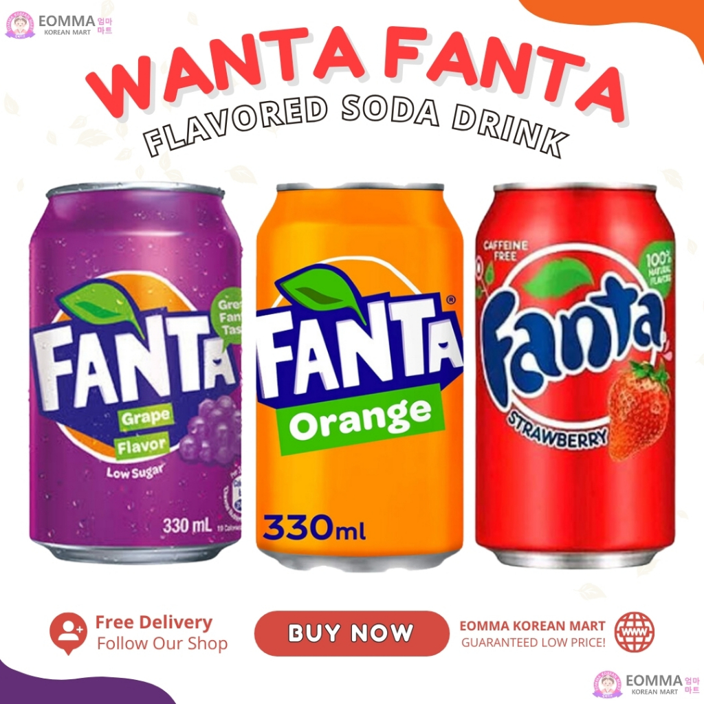Wanta Fanta Flavored Soda Drink (Grape | Orange | Strawberry) 330 mL | Shopee Philippines