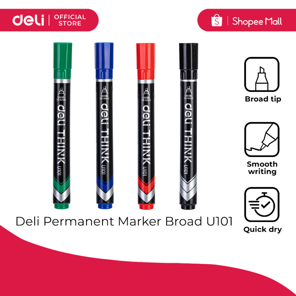 Deli U101 Permanent Marker Broad | Shopee Philippines