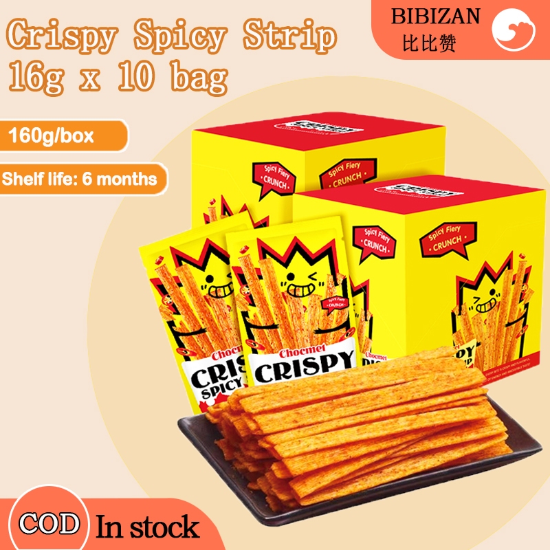 BIBIZAN Crispy Spicy Strip Spicy Stick Latiao Chinese Snacks Food Savoury Snacks 16g x 10 bag ...