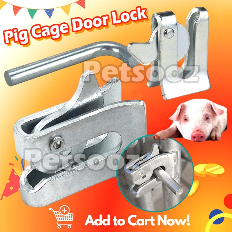 Galvanized Door Lock Automatic Cage Door Latch Lock for Pigs Pens Cage ...