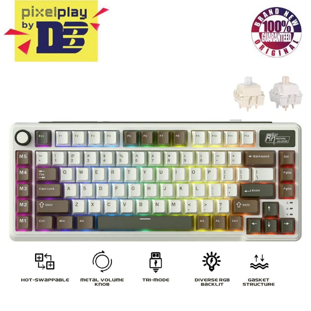 Royal Kludge RK L75 Tri-Mode RGB 85 Keys Hot-Swappable Mechanical ...