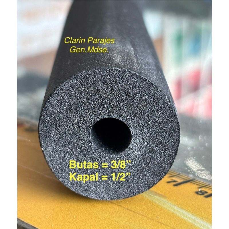 Rubber Insulation 3/8 x 1/2” (6 feet long)Insuflex / Superlon Brand ...