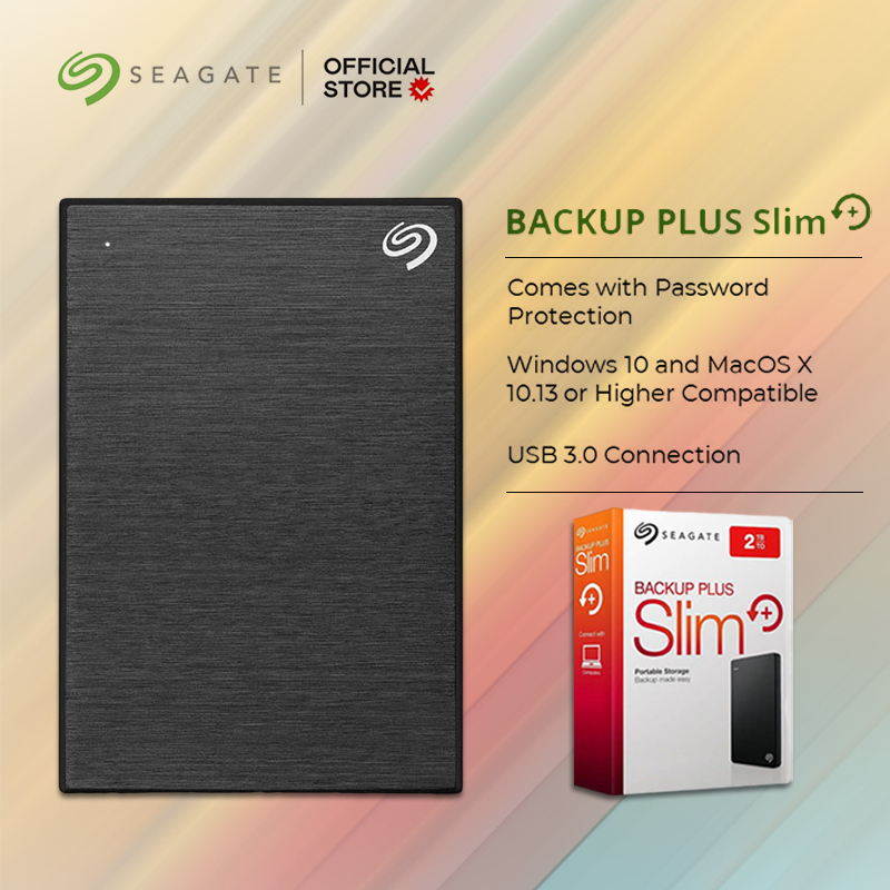 Seagate Plus Slim 1TB 2TB External Hard Drive For Mac and Windows Portable USB 3.0 External HDD ...
