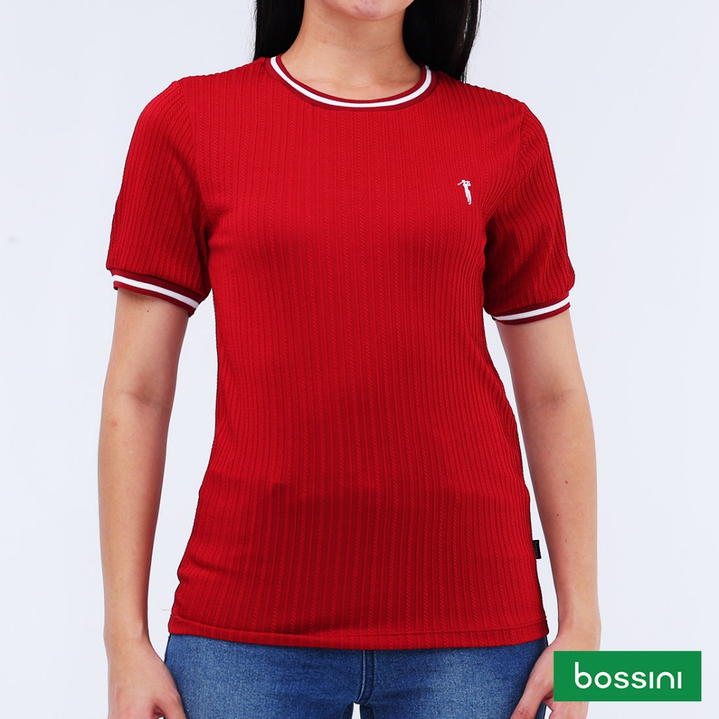 Bossini Ladies Textured Knits Short Sleeve Blouse OST12-0080 | Shopee ...