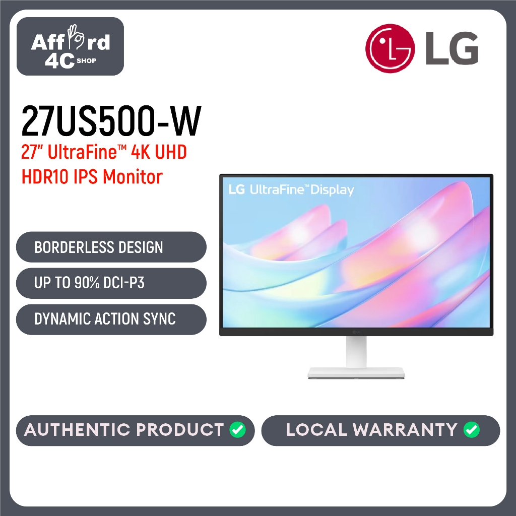 LG 27US500-W 27 inch Ultra HD IPS LCD HDR Monitor | Shopee Philippines