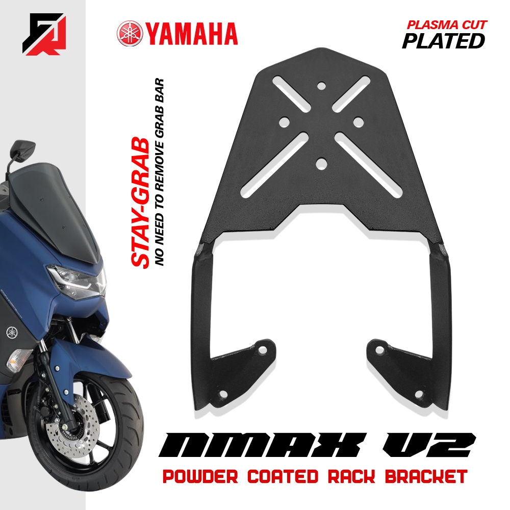 YAMAHA NMAX V2 STAY GRAB/POWERRACK/TOPBOX BRACKET/BLACK POWDER COATED ...