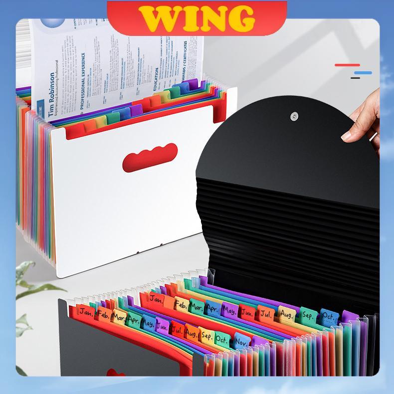 A4 Long Size 24-Pocket Accordion File Folder Large Capacity Expandable ...