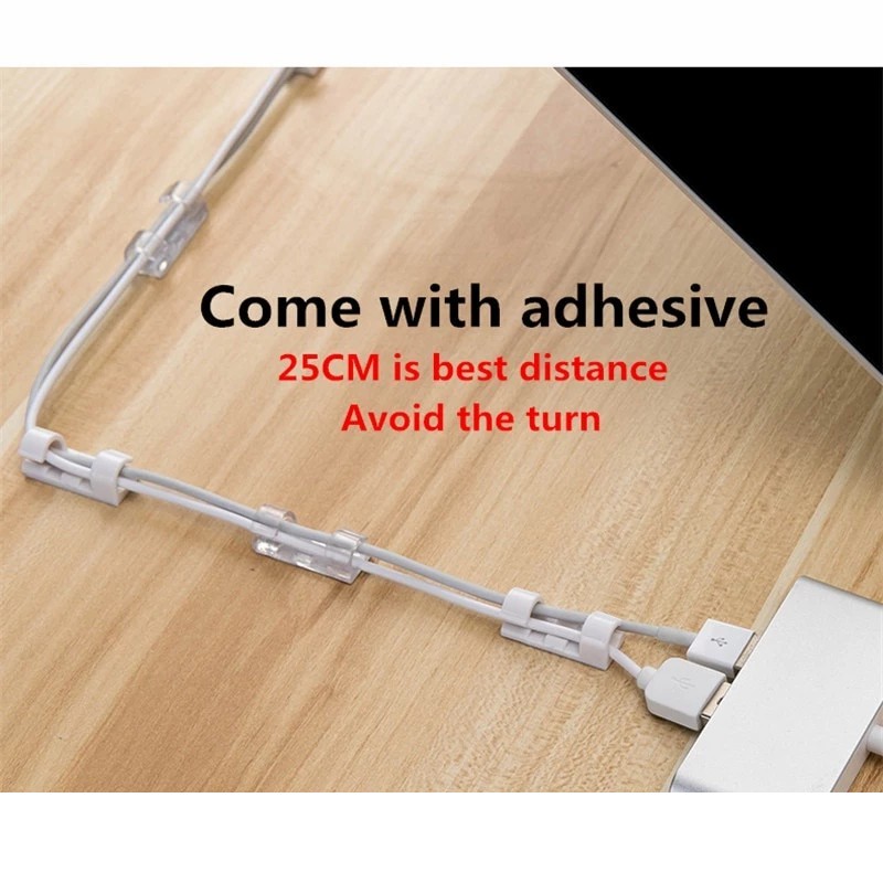 Self Adhesive Cable Clip Cable Management Clip USB Cord Wire Organizer ...