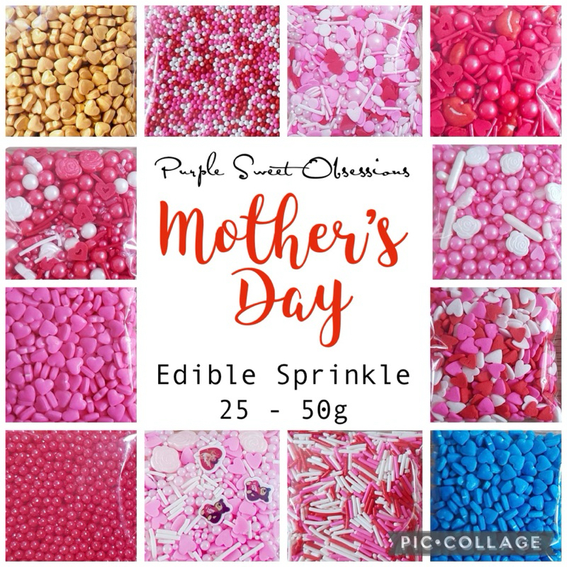 Edible Heart Sprinkles / Valentines / Mothers Day / Anniversary ...