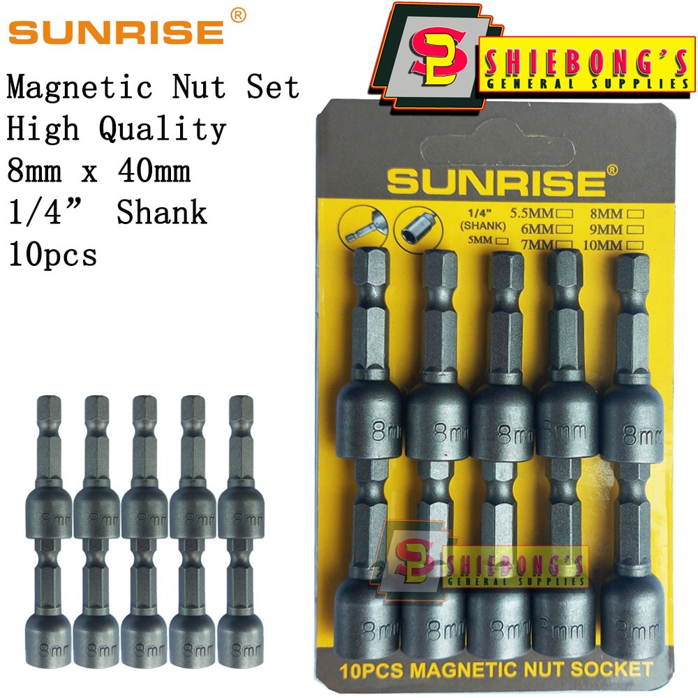 10pcs Sunrise Magnetic Nut Set Tex Screw Adaptor High Quality 8x40mm HD ...