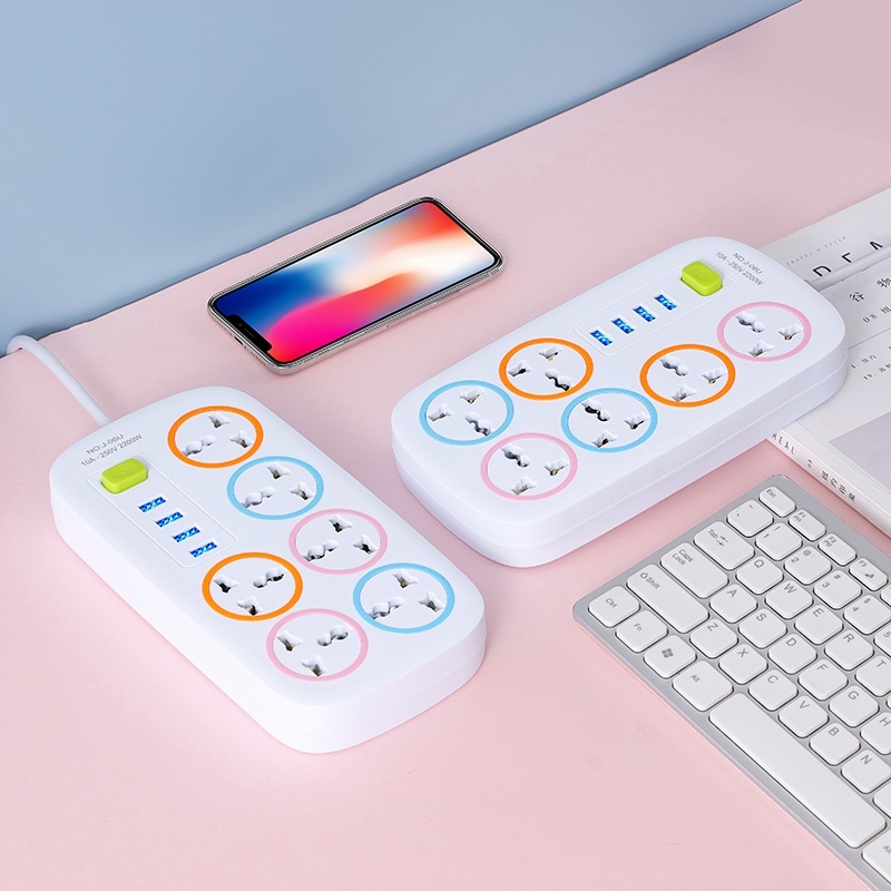 Power Socket Extension Socket Cable Moveable Multi Function Socket With 6 Socketand4 Usb Charging