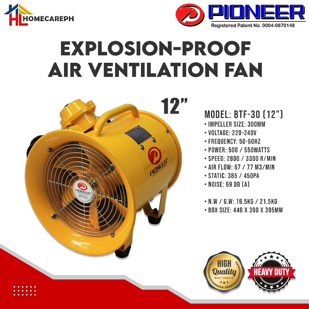 Pioneer Explosion Proof Air Ventilation Fan 12 inches 300mm | Shopee ...