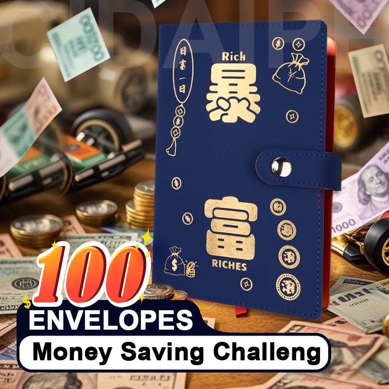 PU Cash Wallet Saving Money Organizer A6 Binder Budget Cash Planner ...