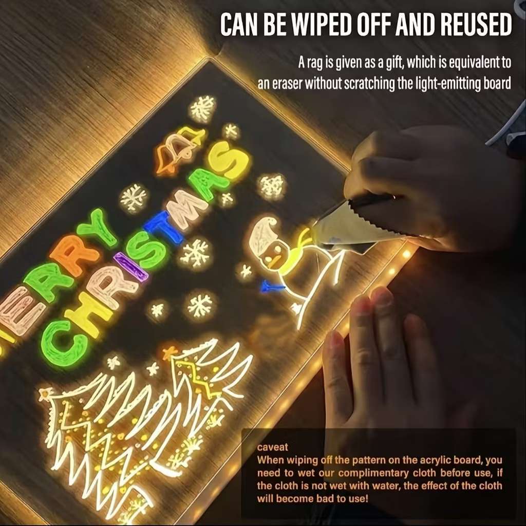 Sunny shop Light Up Dry Erase Board LED Letter Message Board Acrylic ...