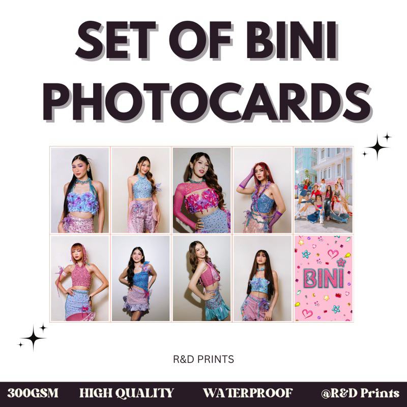 BINI Set of Photocards unofficial photocards fanmade only | Shopee ...