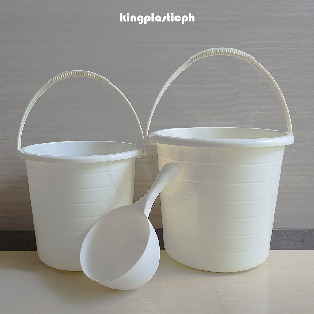 Heavy Duty White & Mocha Pail / Timba and Dipper / Tabo | Shopee ...