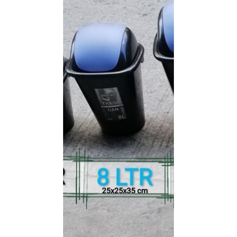 orocan trash can with swing cover black trash bin 5 liter, 8 liter ...