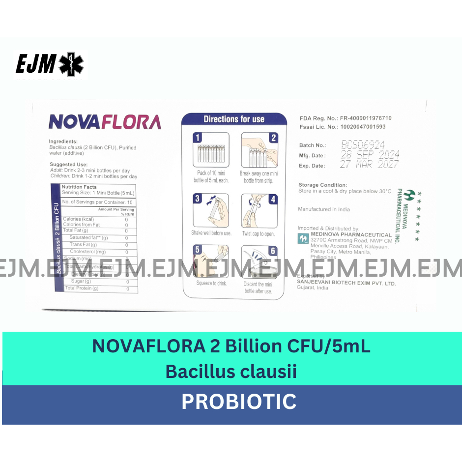 NOVAFLORA PROBIOTIC (BACILLUS CLAUSII) 2 BILLION CFU/5ML FOOD ...