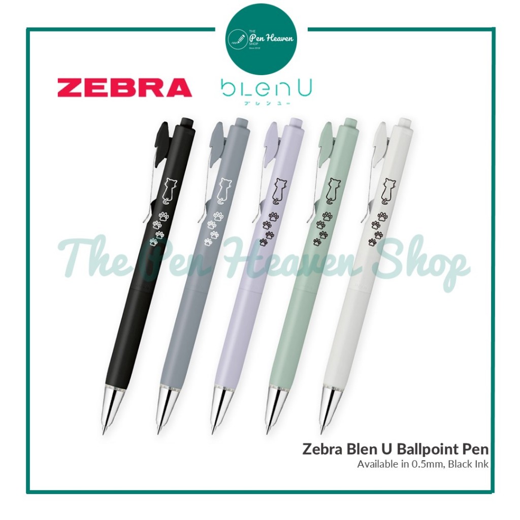 Zebra Blen U Ballpoint Pen (Basic/Cat Design, 0.5mm) | Shopee Philippines
