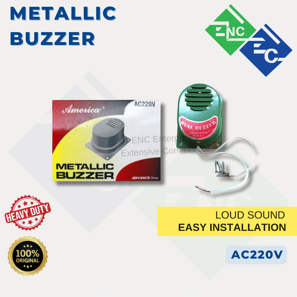 Metallic Buzzer | America Brand | Door Bell | Buzzer Plus Botton Switch ...