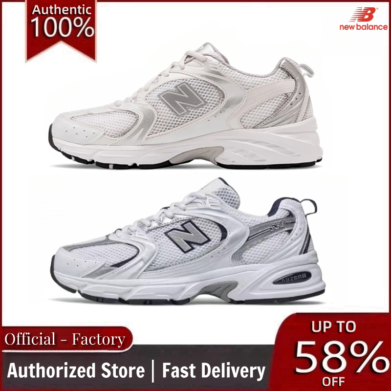 NewBαIαnce Nb530 White Silver Men's And Women's Casual Breathable ...