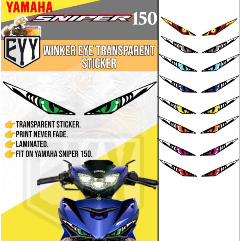 Yamaha Sniper 150 Winker Eye Transparent Sticker Accessories / Sniper ...