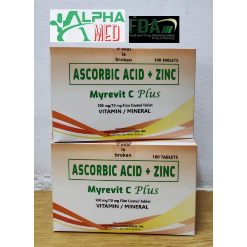 MYREVIT C plus Sodium Ascorbate(Equivalent 500mg Ascorbic Acid) +Zinc ...