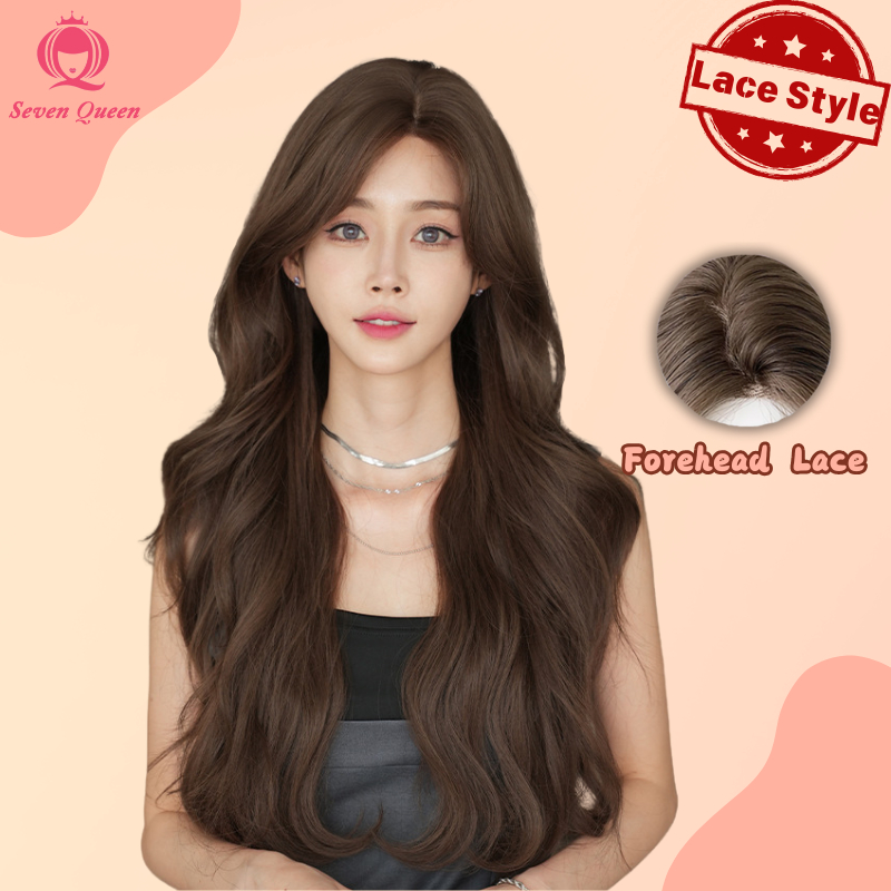 "Seven Queen" [FOREHEAD LACE WIG] Wig 70cm middle parted long curly ...