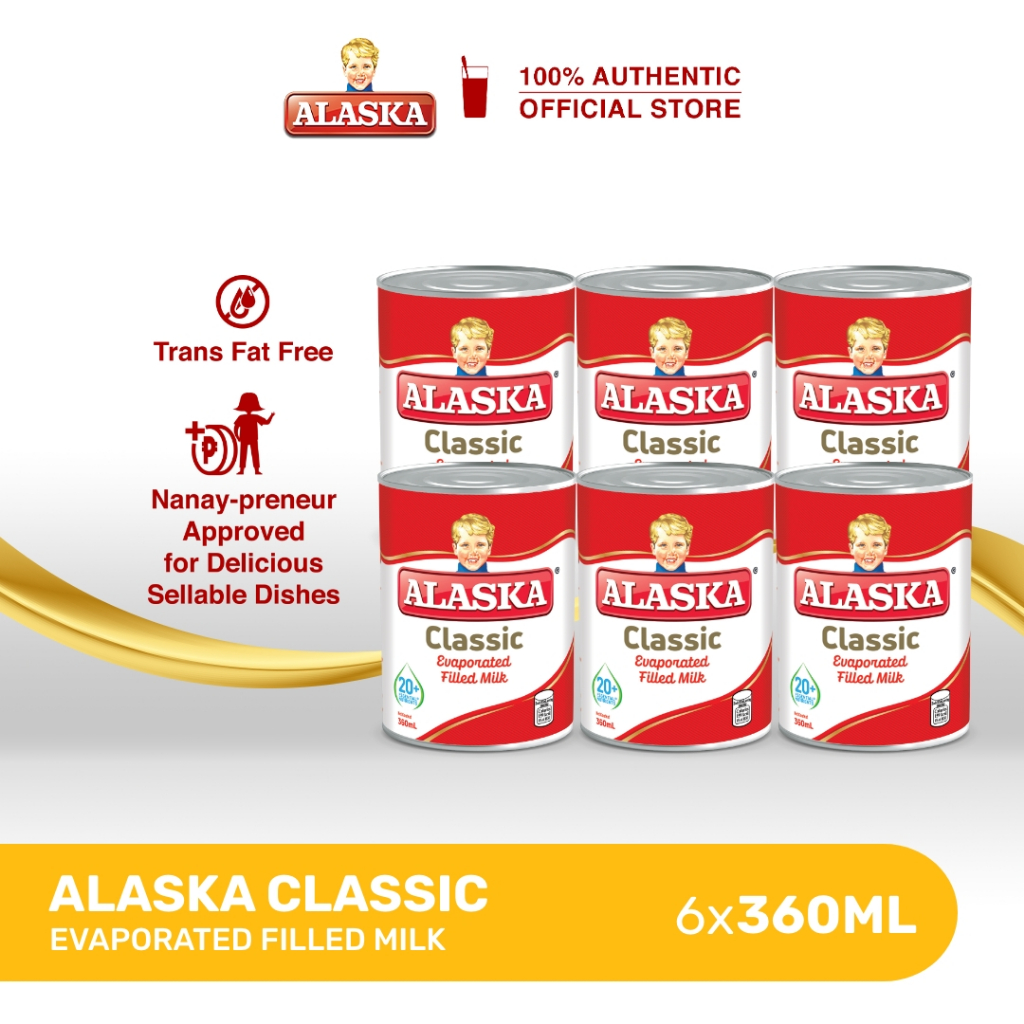 Alaska Classic Evaporated Filled Milk 360ml | Set of 6 | Shopee Philippines